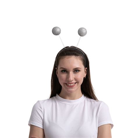 Joyin Silver Martian Antenna Headband Alien Headband Glitter Balls