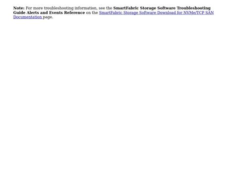Troubleshooting Smartfabric Storage Software Deployment Guide Dell Technologies Info Hub
