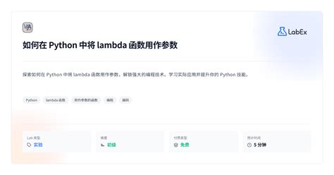 如何在 python 中将 lambda 函数用作参数 labex