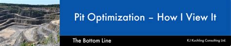 Open Pit Optimization How I View It