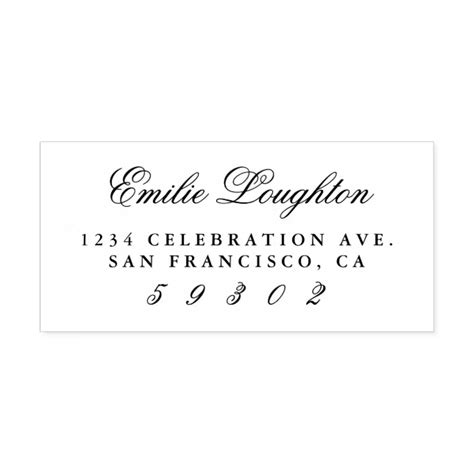 Personalized Elegant Name Script Return Address Rubber Stamp Zazzle