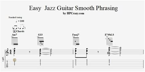 Easy Jazz Guitar Smooth Phrasing Tabs And Backing Track Jazz Guitar