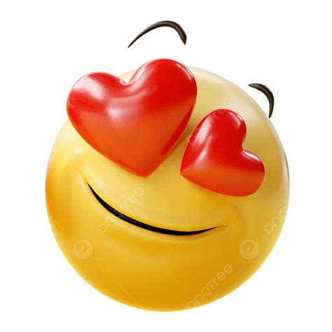 Smileys Emoji Clipart Vector Emoji D Rendering Smiley Love Heart D