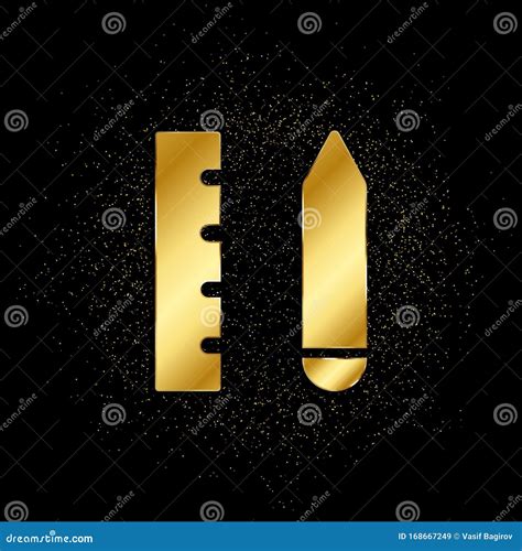 Drafting Tools Drawing Tools Gold Icon Vector Illustration Of Golden