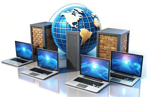 Securing Networks 3d Illustration Of Global Firewall Protection