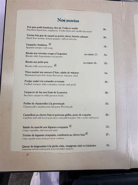 Menu Da Restaurant La Perle Du Lac Ginevra Rue De Lausanne 126