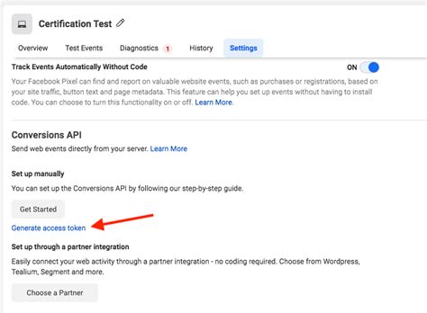 How To Create Facebook Conversion Api Token