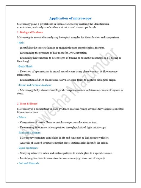 Microscopy In Forensic Science 1 Pdf Microscopy Forensic Science