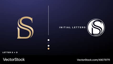 Sd Monogram Letter Logo With Blue And Gold Colors Vector Image