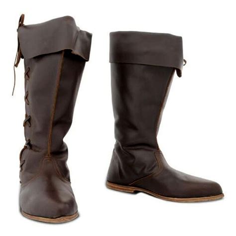 Knee Length Leather Boots Medieval Renaissance Shoes Sca Larp Etsy
