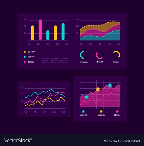 progress charts ui elements kit royalty free vector image