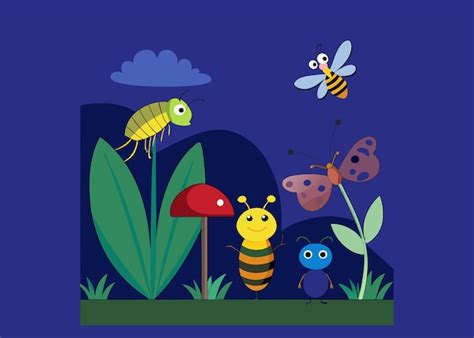 Cartoon Insects Collection Premium Ai Generated Vector