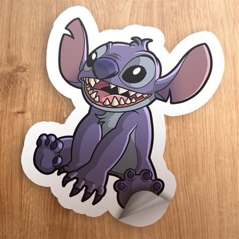 Experiment From Disney S Lilo Stitch Adorable Alien Glossy Vinyl Sticker Etsy