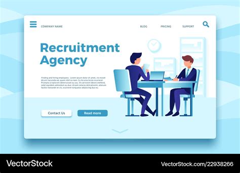 Recruitment Agency Business Employment Landing Vector Image