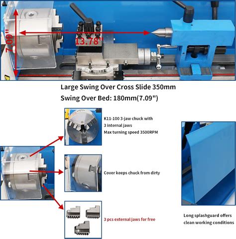 Buy Senduo Mini Lathe 7x14 Metal Lathe Variable Speed 0 2500rpm Mini