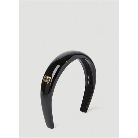 Miu Miu Accessories Miu Miu Logo Plaque Headband In Black Poshmark
