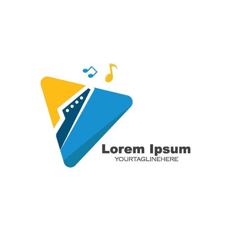 Play Button Guitar Icon Logo Illustration Design 54410081 Vector Art At