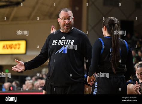Mayville State Comets Head Coach Dennis Hutter Talks To A Player During An Ncaa Womens Pre