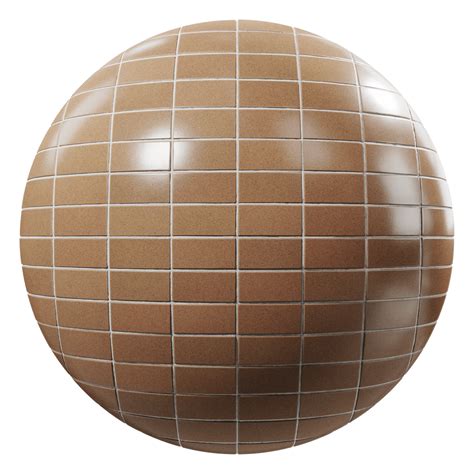 Rectangular Ceramic Matte Tile Texture Pale Brown Poliigon