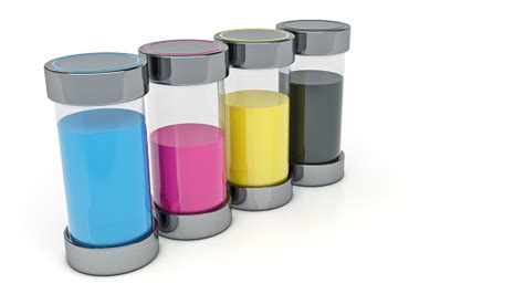 개념 Cmyk 인쇄 카트리지 3d 렌더링 Cmyk에 대한 스톡 사진 및 기타 이미지 Cmyk 가득 찬 개념 Istock