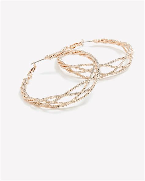 Rose Gold Twisted Hoop Earrings Penningtons