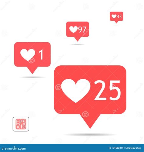 A Set Of Icons Counter Notifications Instagram Follower Icon Set Like