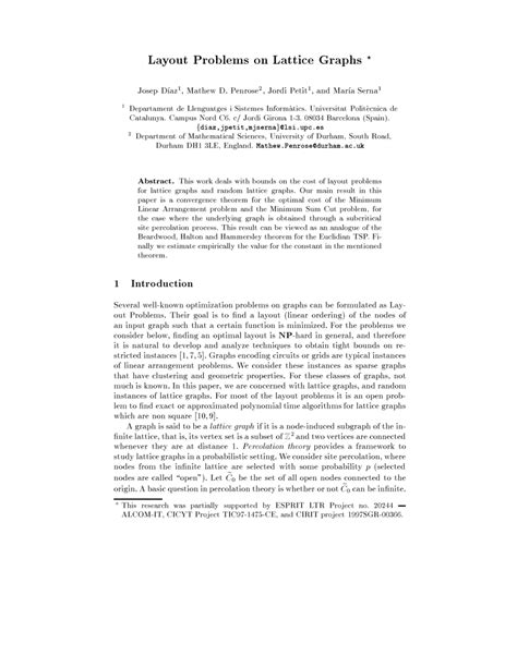 Pdf Layout Problems On Lattice Graphs