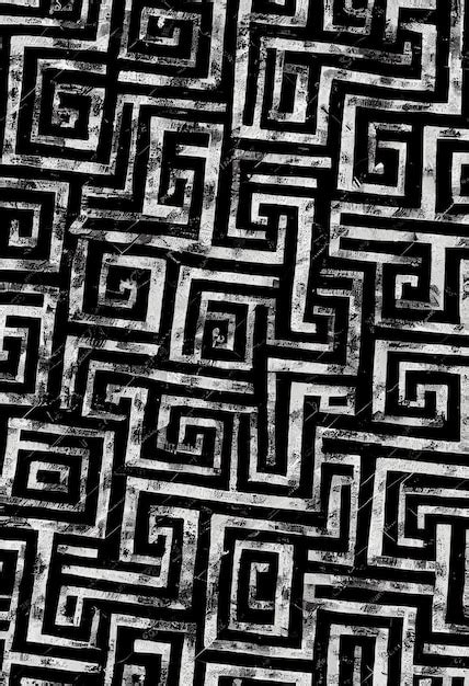 Premium Ai Image A Black And White Pattern With A Meander Pattern