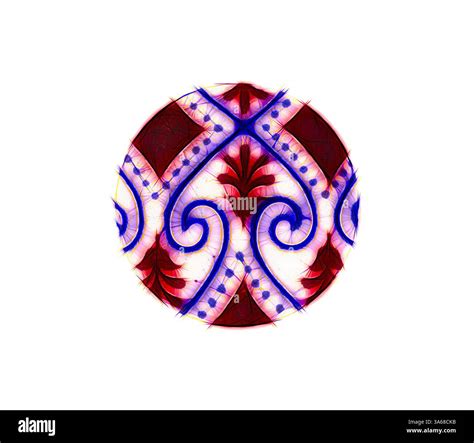 A Vibrant Circular Design Featuring Intricate Swirls And Patterns In Bold Red Purple And Blue