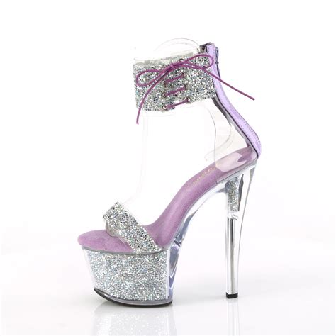 Pleaser Sky 327rsi In Silverpurple Pleaser Shoes