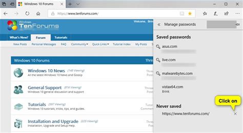 Manage Saved Passwords in Microsoft Edge in Windows 10 | Tutorials