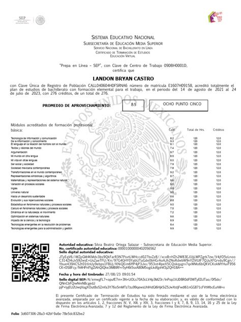 Certificado De Preparatoria En Linea Pdf