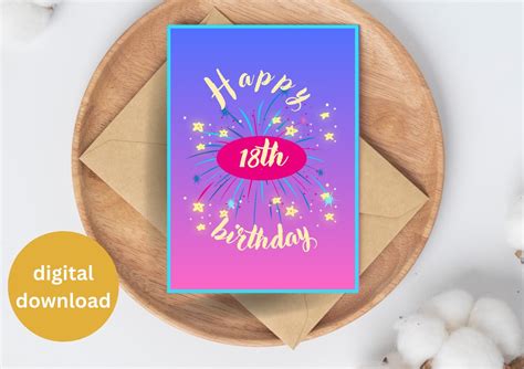 18th Birthday Card Printable Printable 18th Birthday Card Greeting