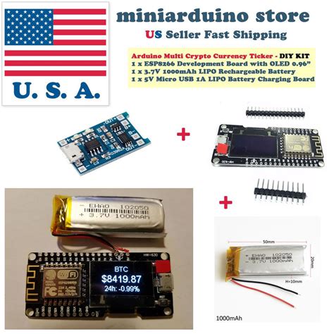 arduino diy cryptocurrency price ticker oled 0 96 display wifi esp8266