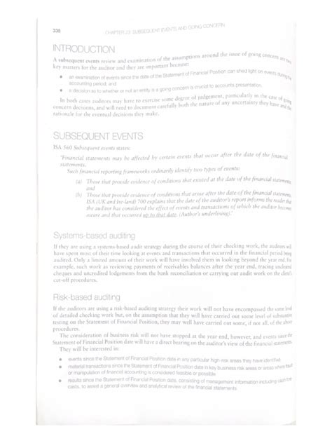 7 3 And 7 4 Subsequent Events And Going Concern Pdf