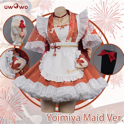 S 3xl Instock Uwowo Genshin Impact Fanart Costume Yoimiya Maid Dress C