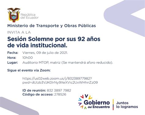 ObrasPublicasEc on Twitter AñosMTOP Hoy a partir de las h acompañamos a la sesión
