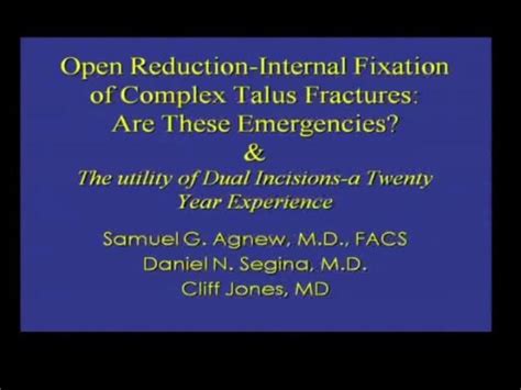 Open Reduction Internal Fixation Of Complex Talus Fractures Orthogate