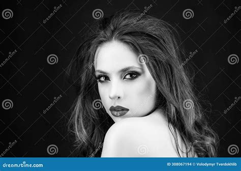 Beautiful Sensual Woman Fashion Model Female Posing In Studio Stock