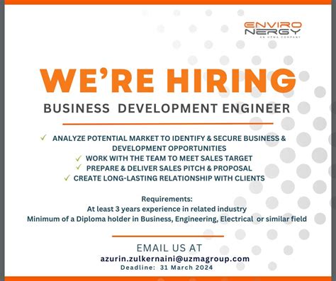 Uzma Environergy On Linkedin Uzma Environergy Is Hiring For Business