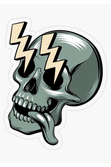 Skull With Tongue Sticker For Sale By Outlaw70 Hipster Stickers