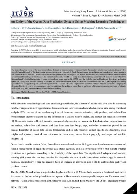 Pdf An Entity Of The Ocean Data Prediction System Using Machine