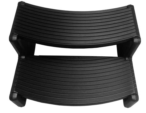 Durable Black Polymer 2 Tier Portable Hot Tub Steps For Circular