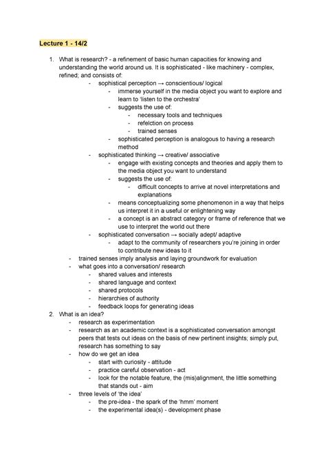 Lectures Lecture Notes For Media Research Lecture 1 14 What Is