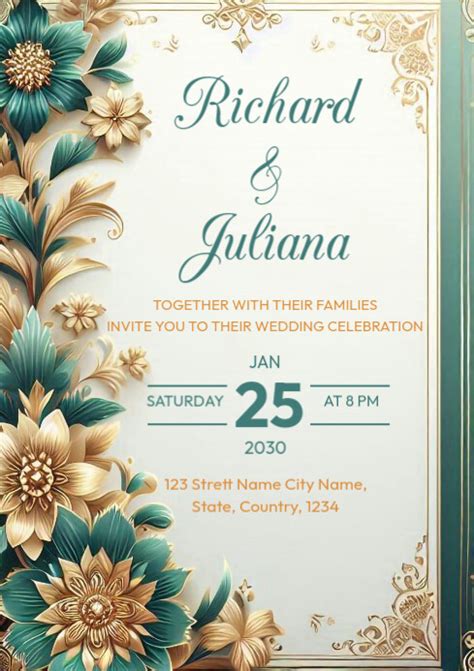 Weeding Invitation Flyer Template Postermywall