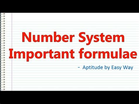 Important Formulas Number System Video Lecture General Aptitude For GATE Mechanical Engineering