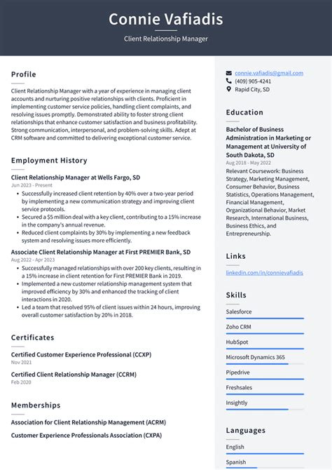 Ibm Client Relationship Manager Resume Examples Resumecat