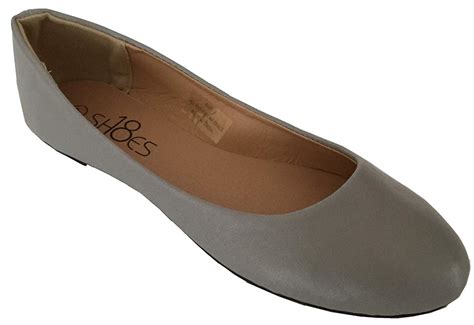 Shoes8teen Womens Comfortable Leather Ballerina Ballet Flats In Solids