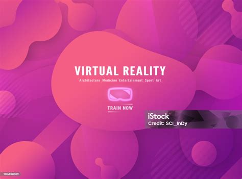 웹 배너 비즈니스 프리젠 테이션 광고 게임을위한 가상 현실의 템플릿 액체 및 유체 스타일의 현대 추상 그라데이션 배경 세계의 트렌드 디자인 0명에 대한 스톡 벡터 아트 및