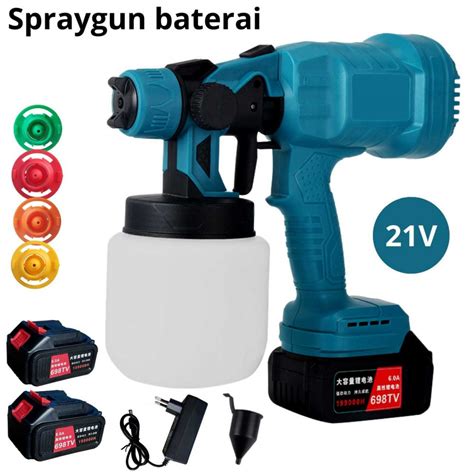 Spray Paint Kompresor Semprotan Cat Baterai 21 Volt Alat Semprot Cat